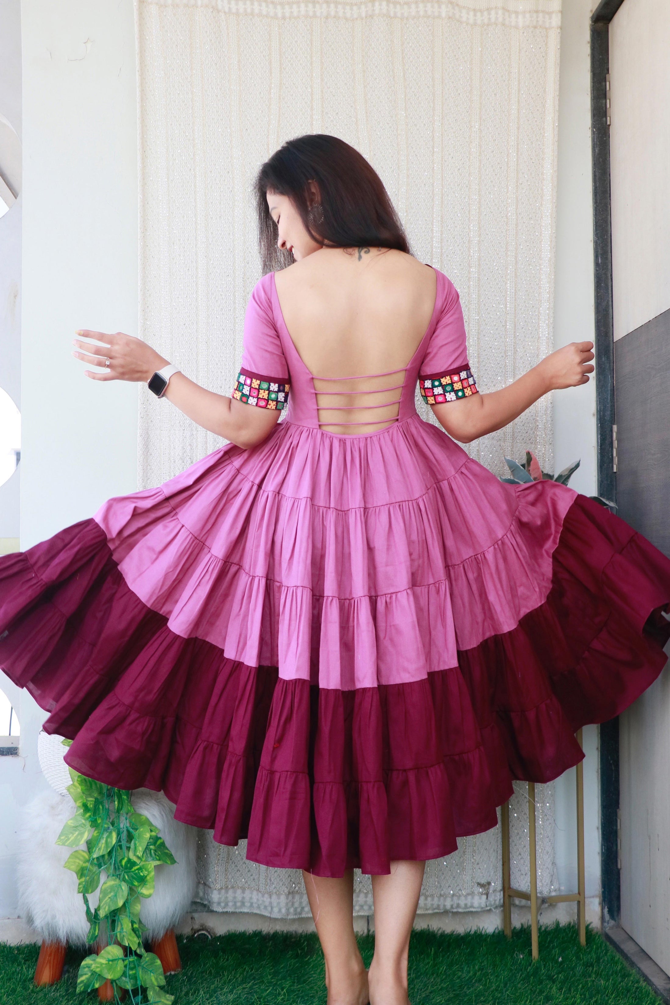 GULABO PINK KUTCHI HANDWORK DRESS – StudioAnaykaa